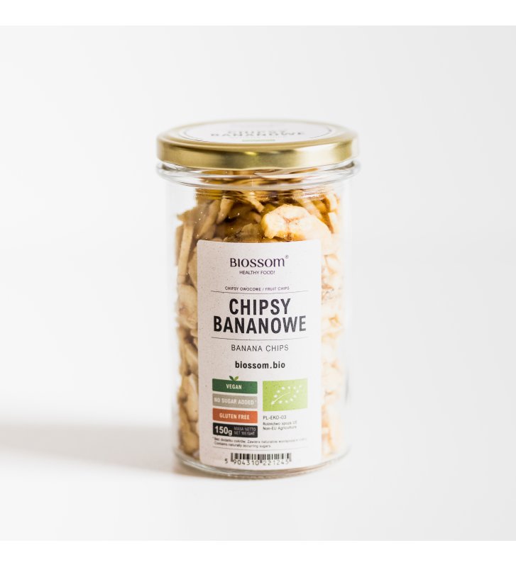BIO Chipsy bananowe bez cukru - Biossom.bio